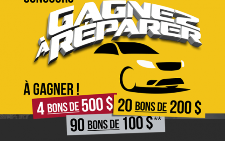 114 bons-réparation AutoPLACE - Québec Concours Gratuits